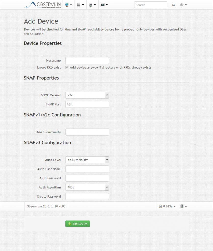 Observing devices with Observium - Adding a device - LowEndBox